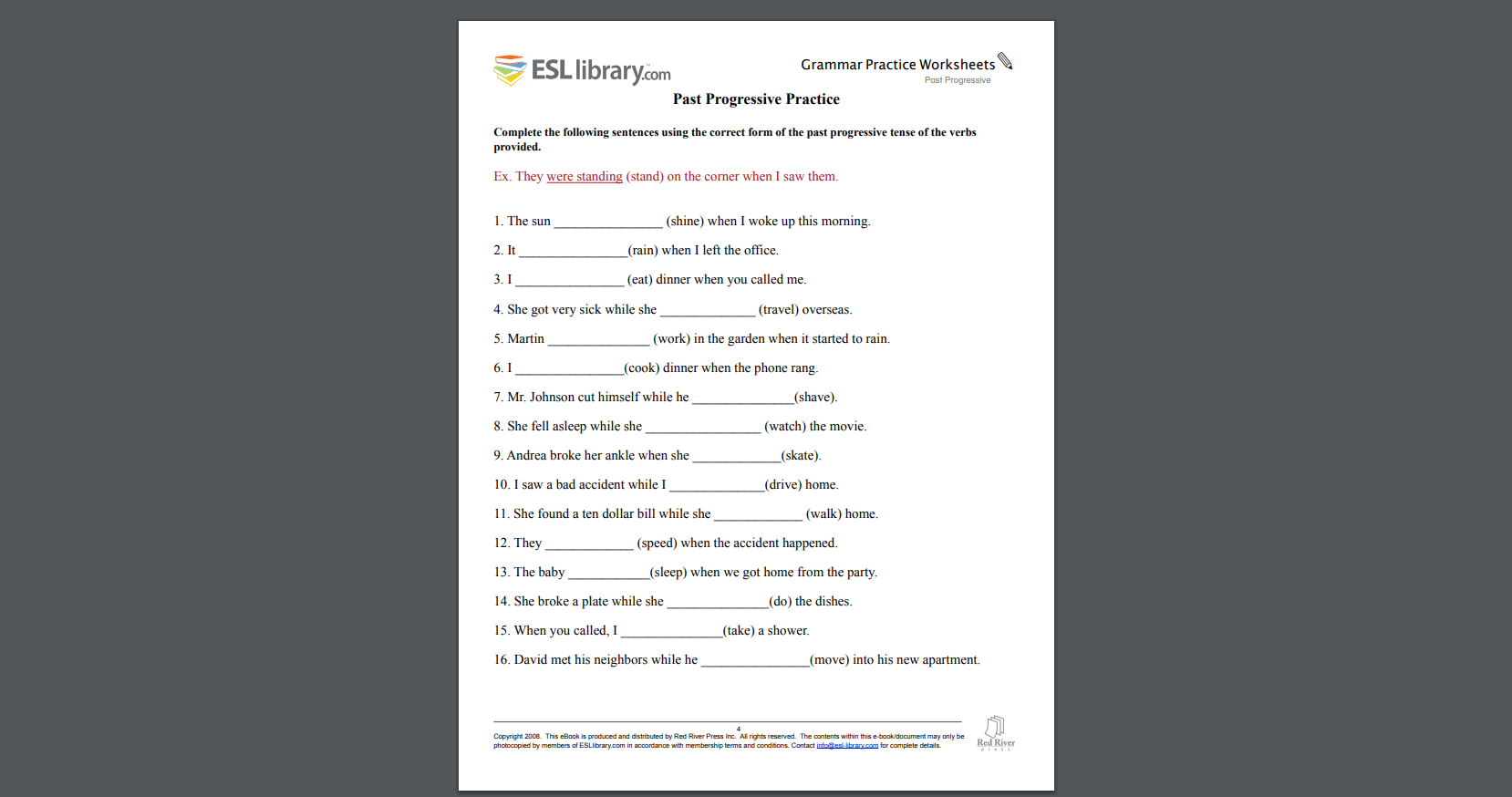 Past progressive tense – Best worksheets and resources for KS1 and KS2 ...