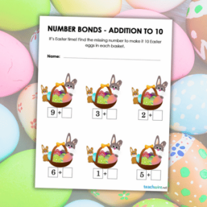 Easter maths – Number bonds to 10 worksheet for KS1 - Teachwire