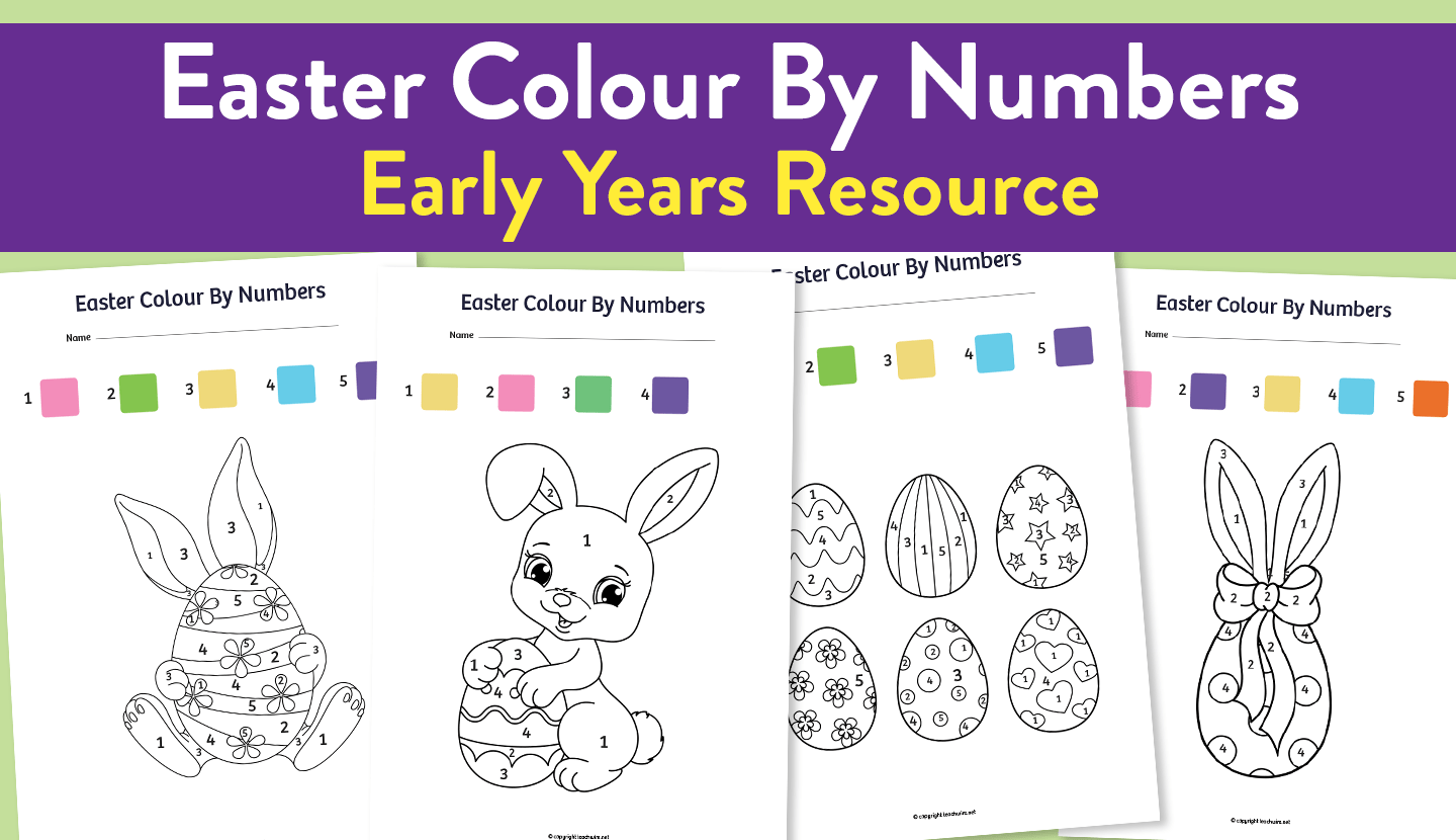 Easter colouring pages – Free colour-by-number printables - Teachwire