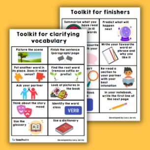 Paired reading – Vocab worksheet & finisher activities - Teachwire
