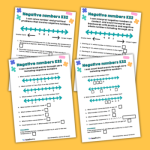Negative numbers worksheet for KS2 - Teachwire