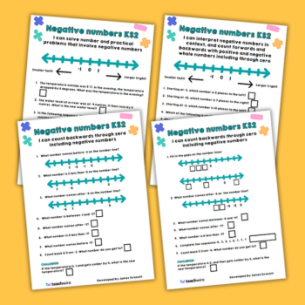 Negative numbers worksheet for KS2 - Teachwire