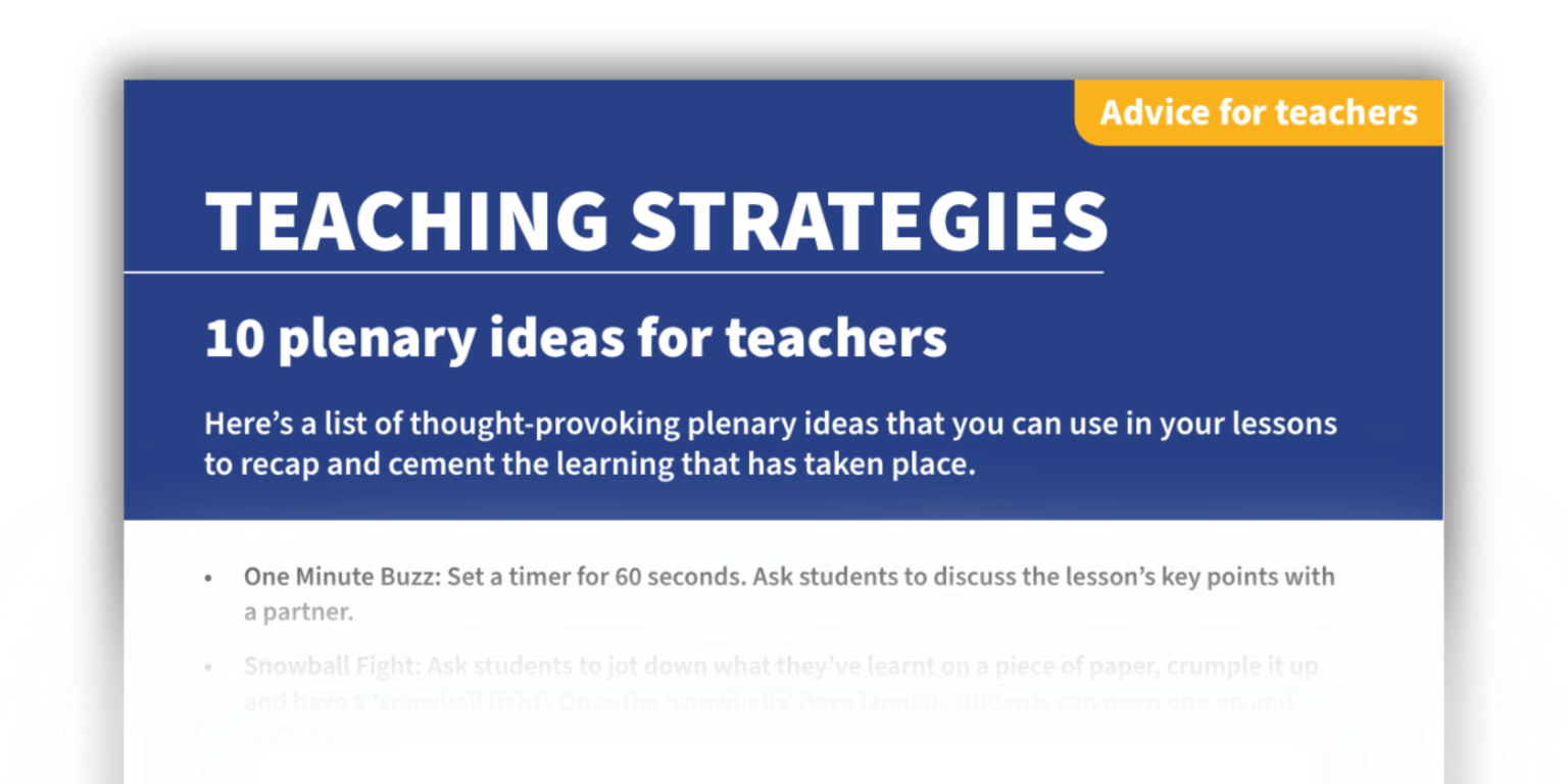 Plenary ideas – 10 ideas plus Tweet Sheet worksheet - Teachwire