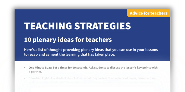 Plenary ideas – 10 ideas plus Tweet Sheet worksheet - Teachwire