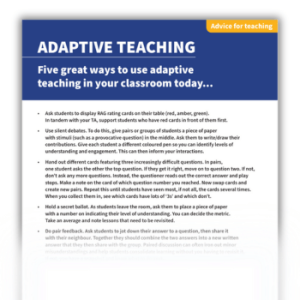 Adaptive teaching – What it looks like & why it's important - Teachwire