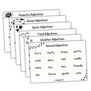 Adjective word mat – Editable free printables for KS1/2 - Teachwire