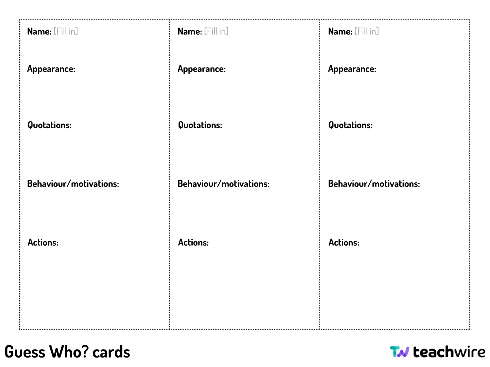KS3 English games – Editable templates and resources - Teachwire