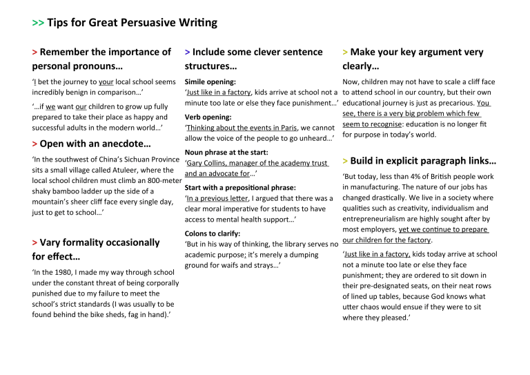 Persuasive writing techniques – Best resources & advice for KS3/4 ...
