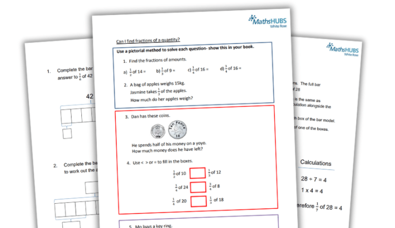 Best fraction of amounts worksheets for KS2 maths - Teachwire