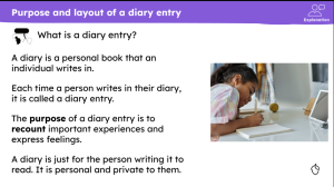 Diary entry – KS2 features, examples and lesson plans - Teachwire
