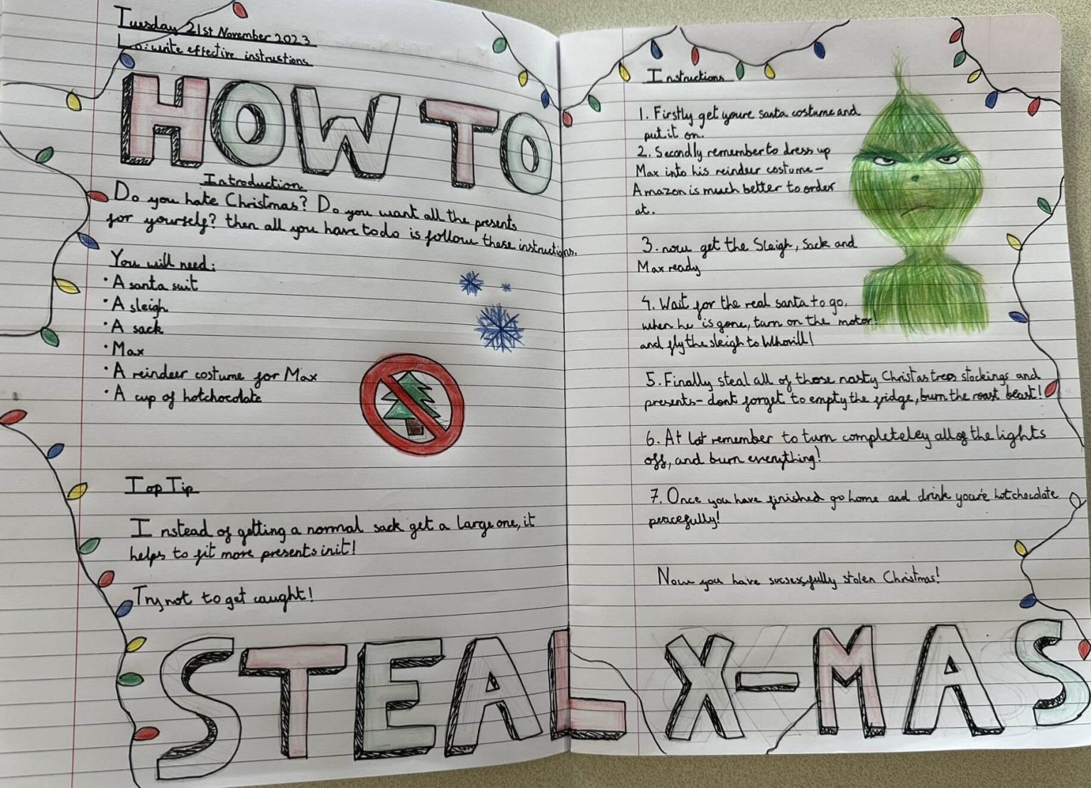 KS2 instruction writing – How to steal Christmas (Grinch planning ...