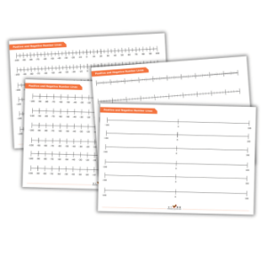 Positive negative number line – 10, 20, 100 & blank PDF worksheet ...