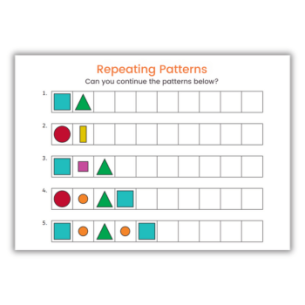 Repeating patterns worksheet – Simple KS1 shapes activity - Teachwire