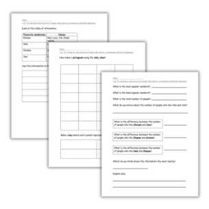 Tally chart worksheets – Year 2 'favourite sandwich' task - Teachwire