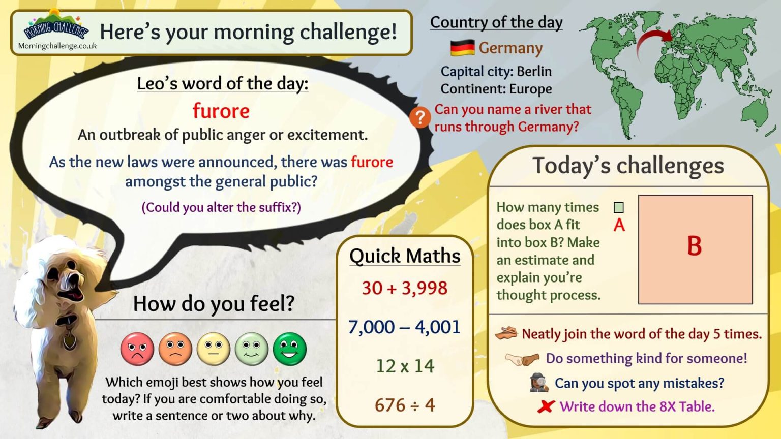 Morning Challenge – Free morning tasks for Years 1-6 - Teachwire