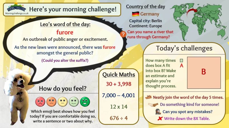 Morning Challenge – Free morning tasks for Years 1-6 - Teachwire